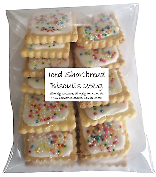 Homemade Iced 100's & 1000's Shortbread Biscuits 250g