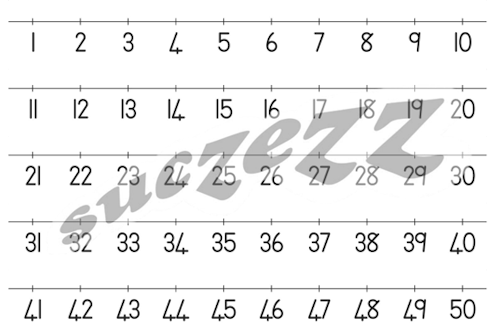 NUMBER LINES 1 - 50