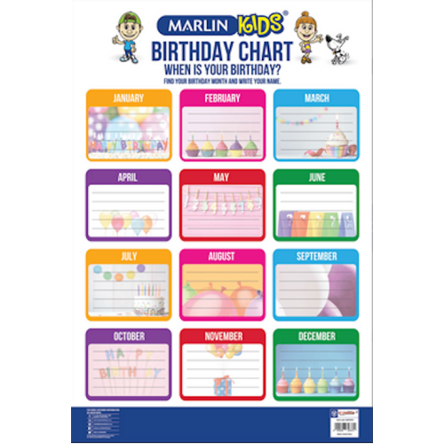 WALL CHART - BIRTHDAY - MARLIN
